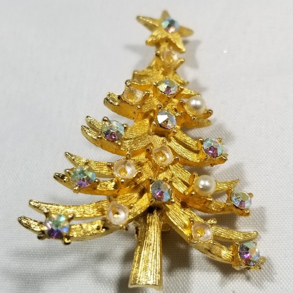 Jewelry | Vintage Custom Brooch Pin Christmas Tree | Poshmark